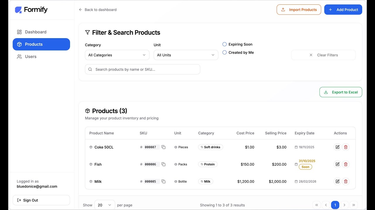 Editing product with metclan formify