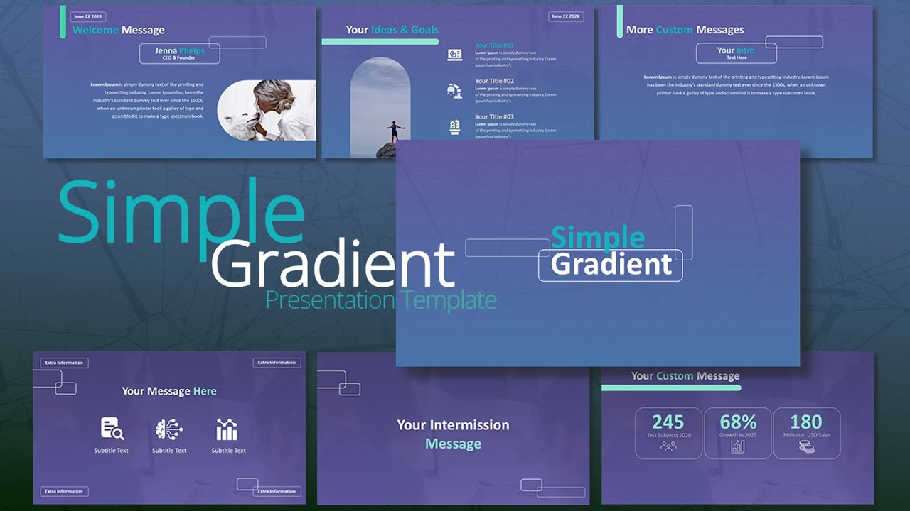 Simple Gradient Animated PowerPoint Template for a Simplistic and Refined Look
