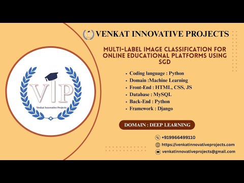 Multi Label Image Classification for Online Educational Platforms Using SGD || VIP || HYD || PROJECT