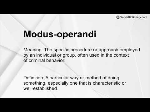 Modus-operandi Meaning