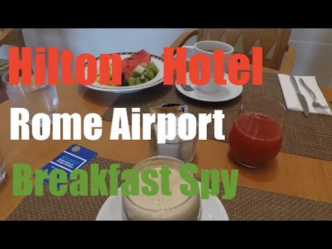 Rome Italy Hilton Hotel Breakfast Leonardo Da Vinci International Airport. #hiltonhotels