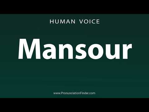 How To Pronounce Mansour