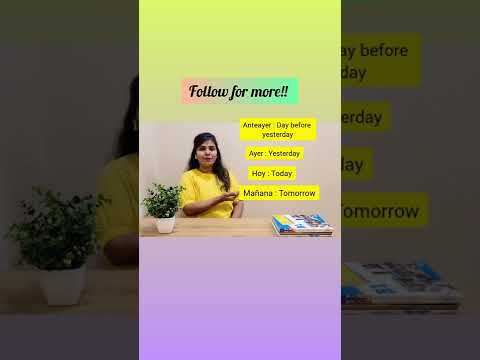 कल, आज और कल (Yesterday | Today | Tomorrow) in Spanish #shorts #español #beginners #today