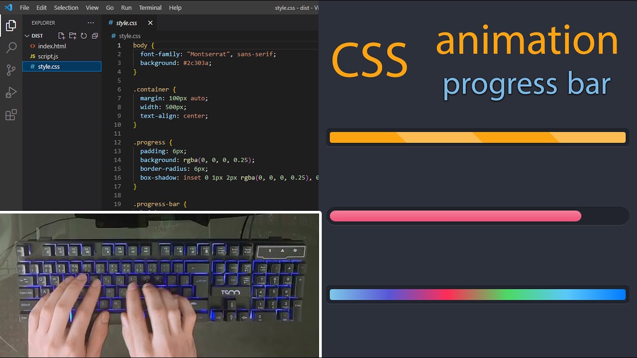 ASMR Programming - CSS ANIMATION PROGRESS BARS | HTML CSS ANIMATION - No Talking