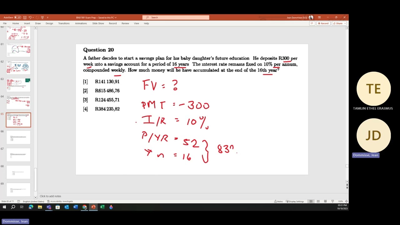 Basic Numeracy Skills BNU1501 Final Prep Session