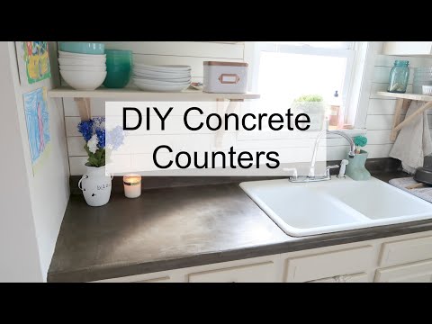 DIY Concrete Counters OVER Old Laminate