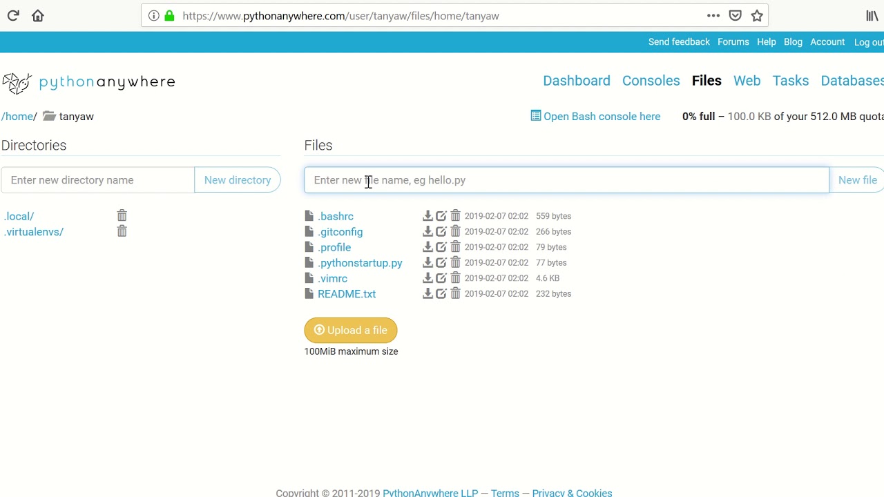 Python Anywhere Intro