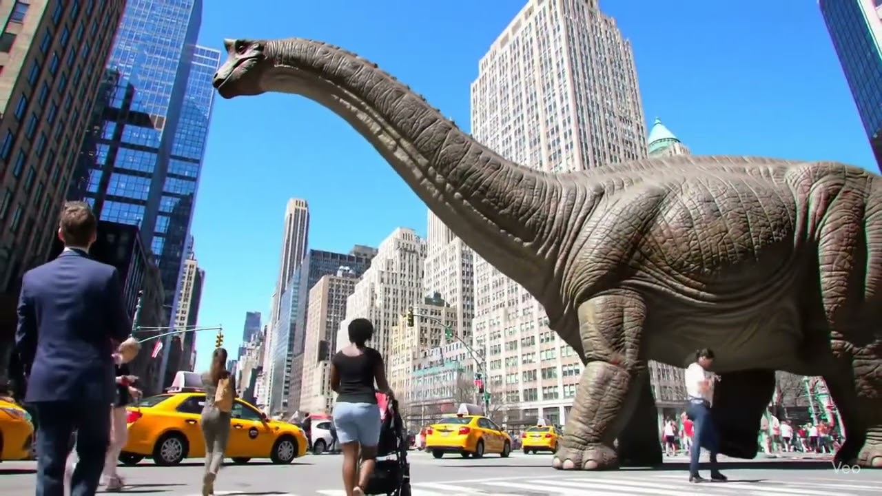 Brachiosaurus in New York generated by AI
