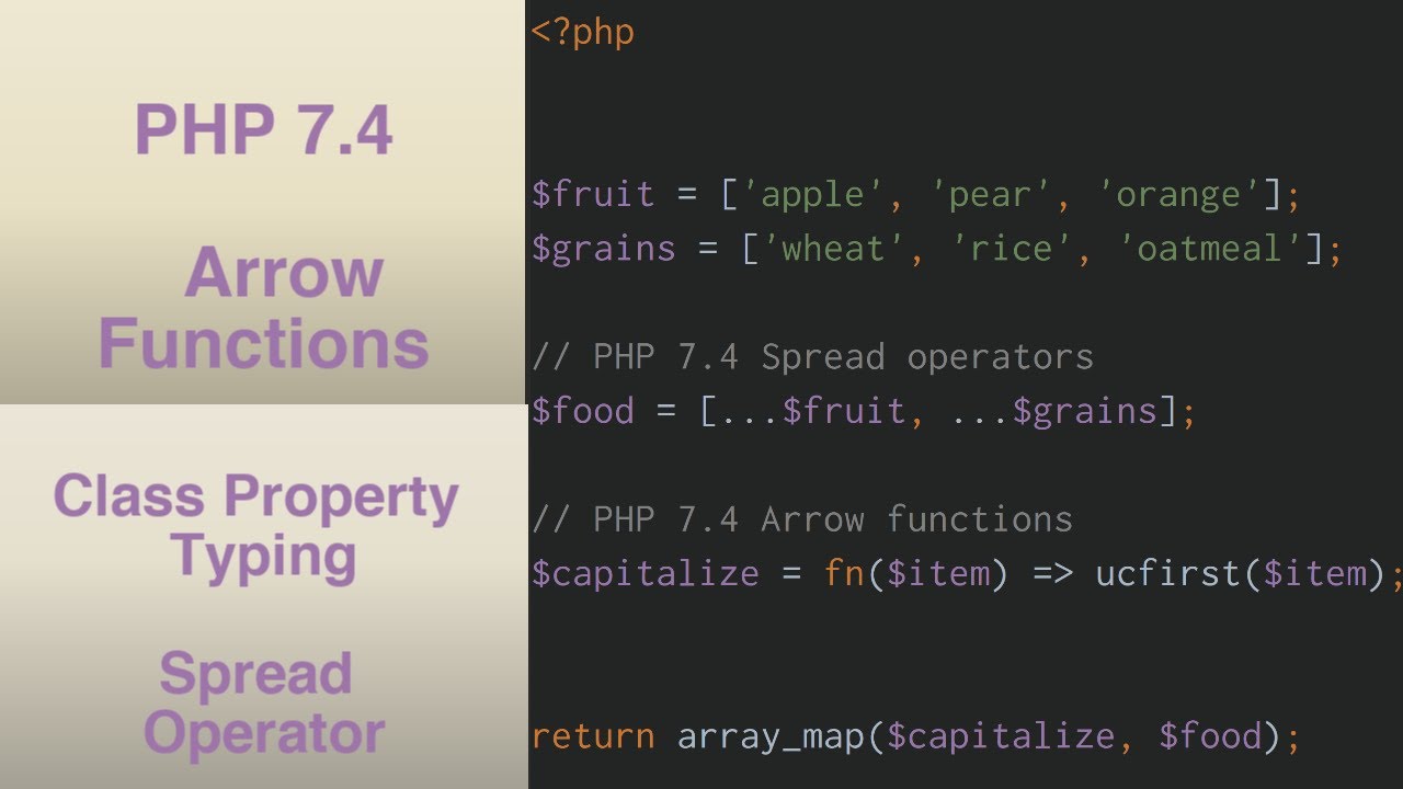 php 7.4 ~ Lesson 5: PHP Spread operator (Unpacking arrays)
