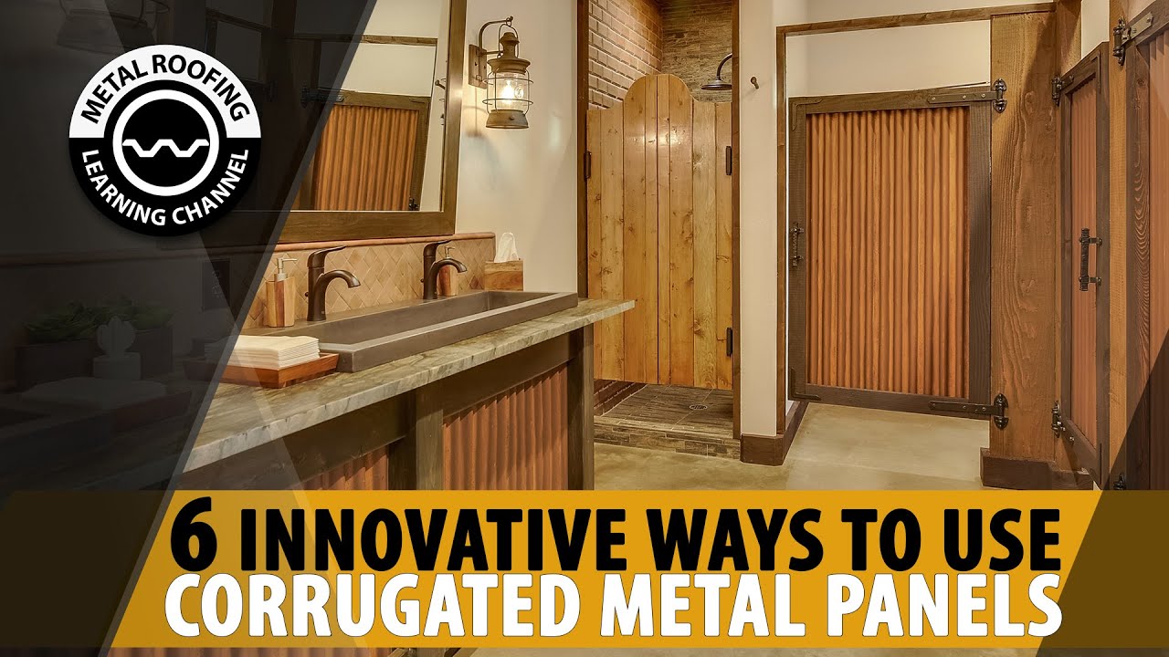 6 Alternate Uses Of Corrugated Metal [Fence + Ceiling + Bar + Wainscoting + Kitchen Island + Wall]