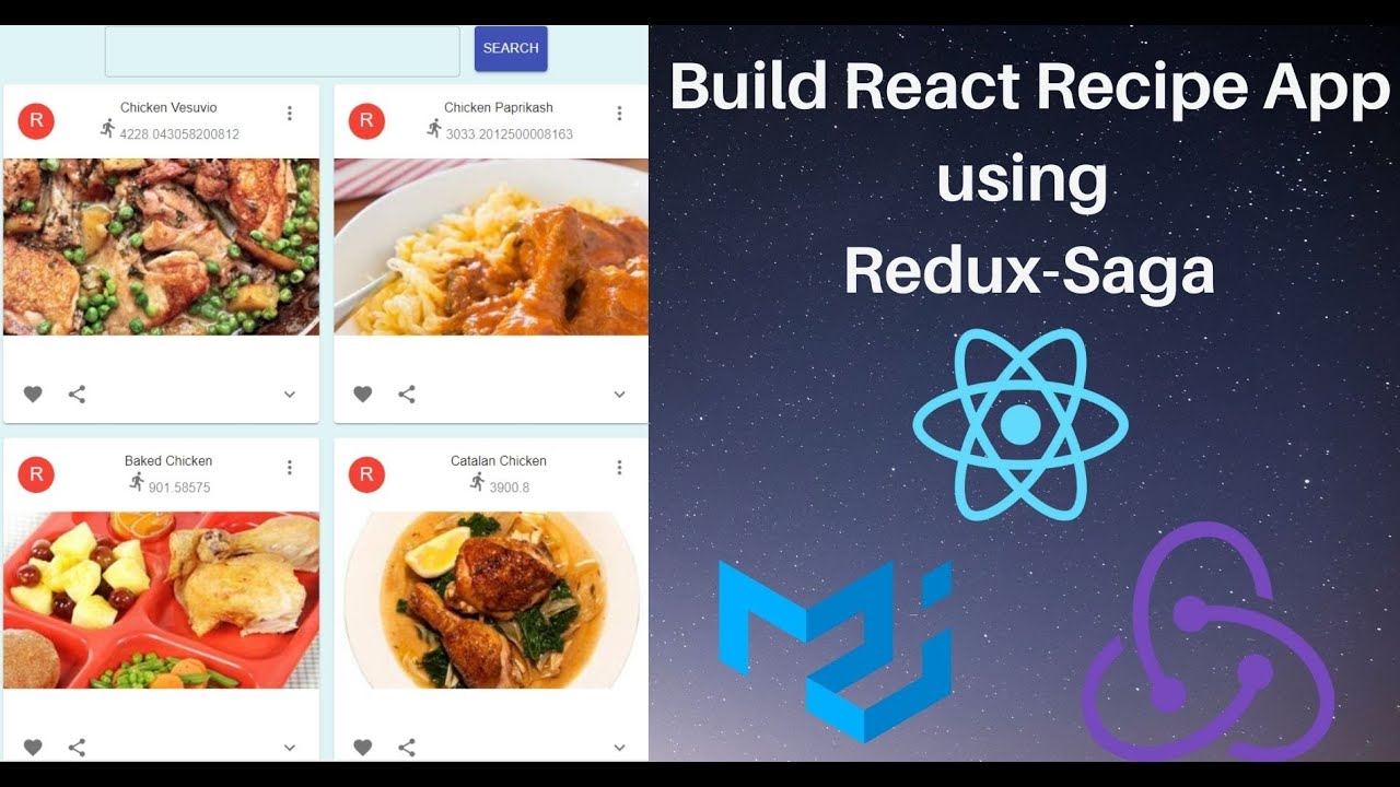 Build React Recipe App using Redux-Saga and Material-UI | React Redux-Saga Recipe Project