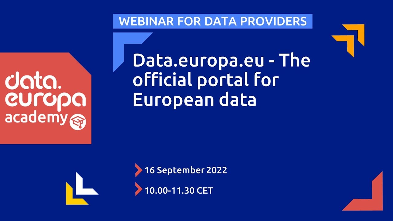Webinar for data providers 1: ´Data.europa.eu - The official portal for European data`