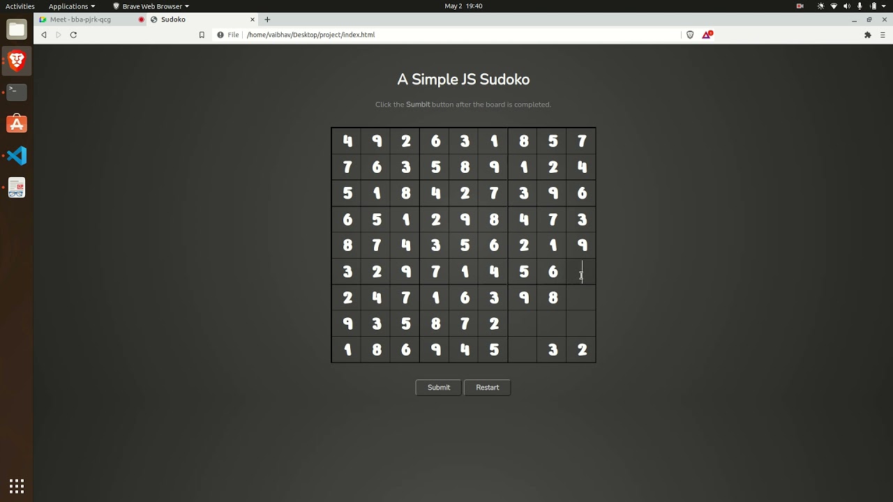 Sudoku Game || Code Driven || HTML,CSS,JAVASCRIPT