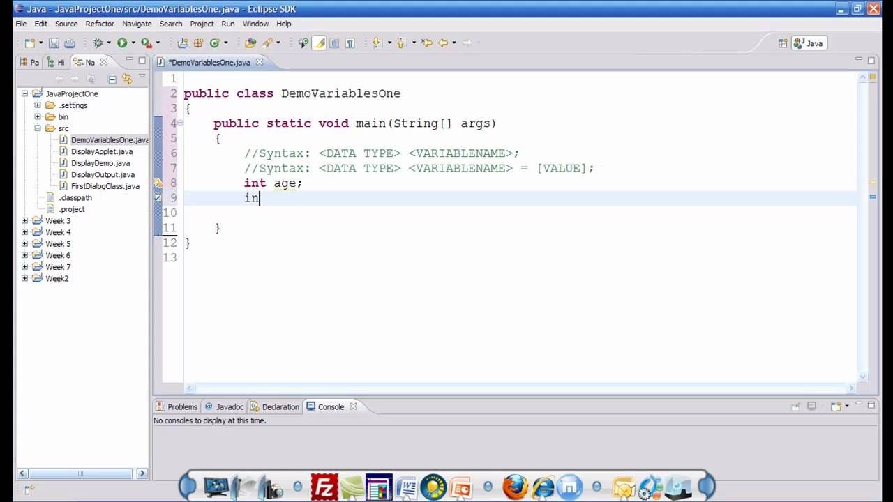 Java Tutorial 5 - Working With Variables Part One
