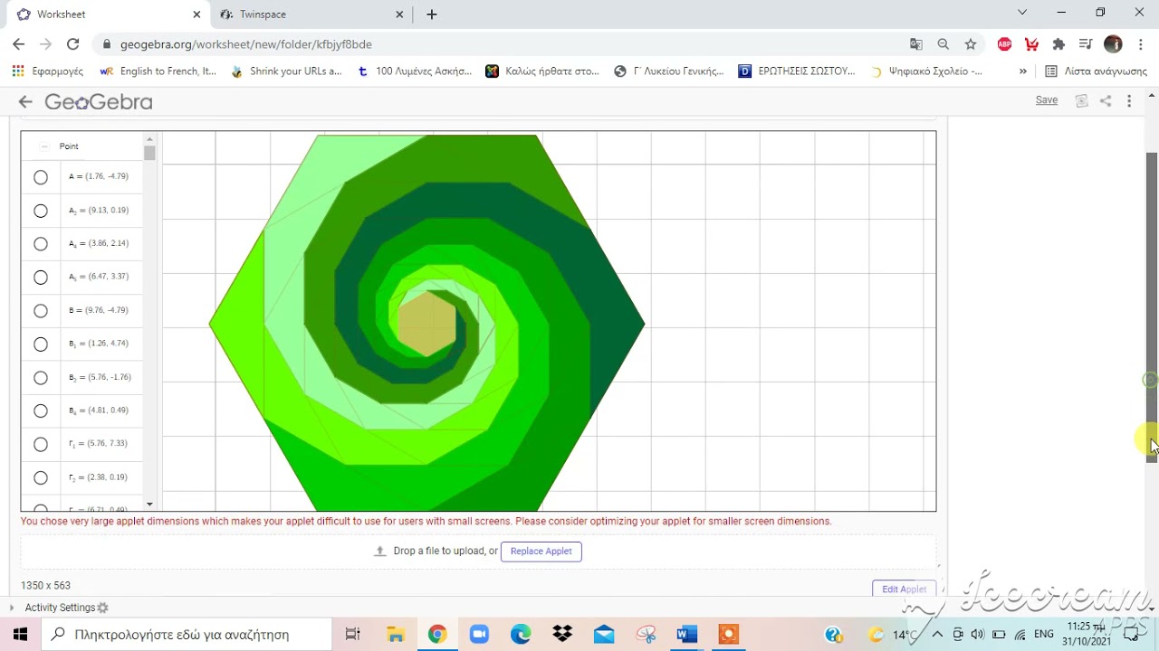 How to add file on geogebra page Math Travellers