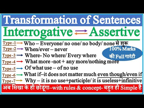 Interchange of interrogative and Assertive Sentences Video Lecture - CAT