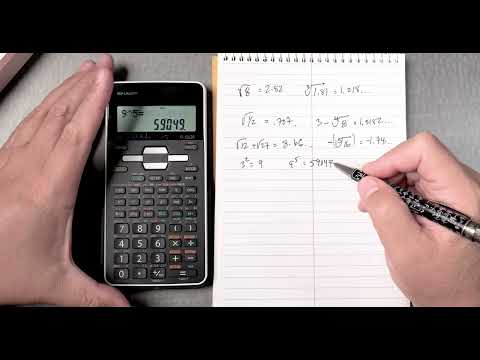 Sharp EL 531TG - Exponents, roots and square roots