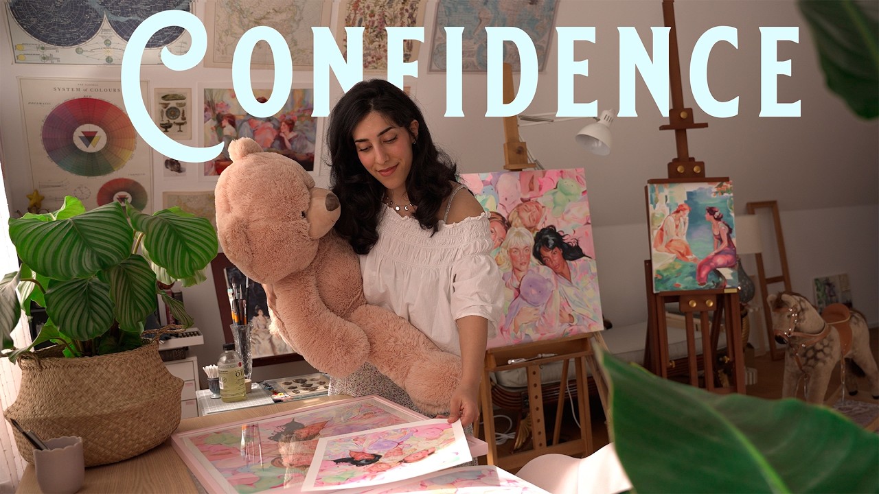 How to be Confident & Believe in Yourself 🦚 Oil Painting, Being Productive 🧸 Cozy Art Vlog