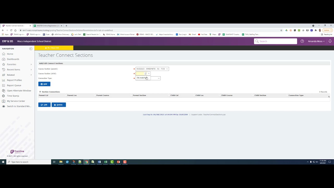 Connecting Course Sections