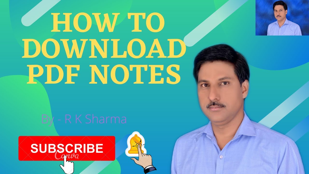 How to download pdf notes, by - R K Sharma