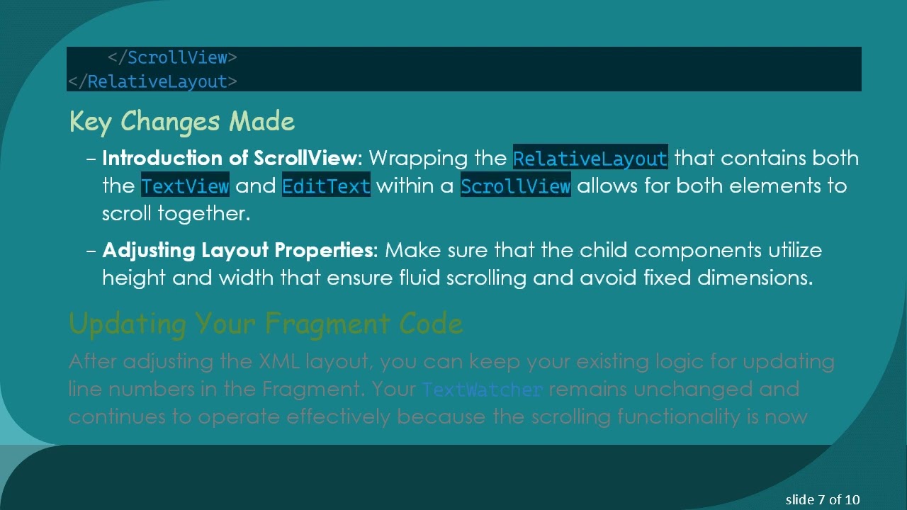 How to Auto-Scroll a TextView with the Position of an EditText in Android