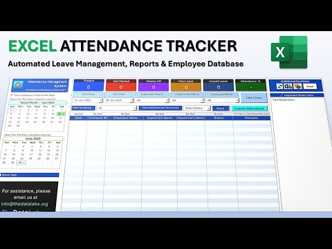 Automated Attendance Tracker in Excel and VBA with Customize Leave and Interactive User Interface