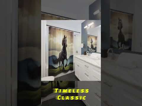 Wild Black Horse Shower Curtains