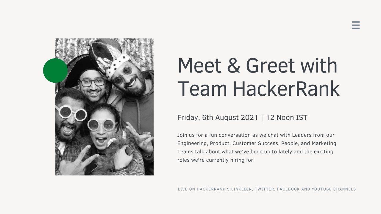 Meet & Greet with Team HackerRank! 🤠