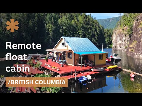 Off-grid float cabin: retirement tiny dream home in BC wilderness