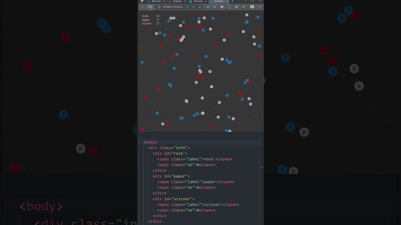 Javascript - Rock Paper and Scissor Simulation