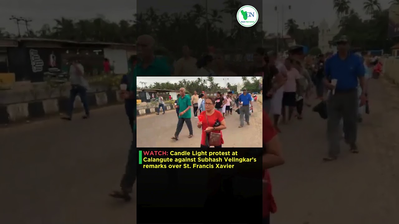 WATCH: Candle Light protest at Calangute against Subhash Velingkar’s remarks over St. Francis Xavier
