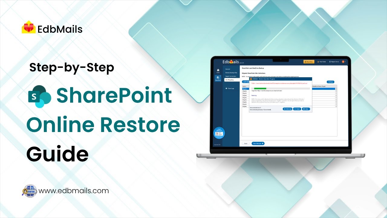 Restore SharePoint Online data with EdbMails | Step-by-Step Tutorial