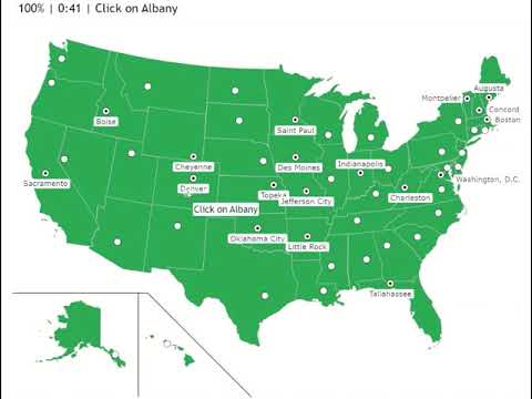 The U.S.: State Capitals - Map Quiz Game Perfect Score in under 2 minutes