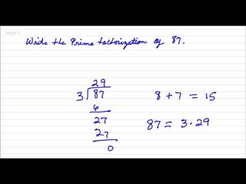 Write the prime factorization of 87.