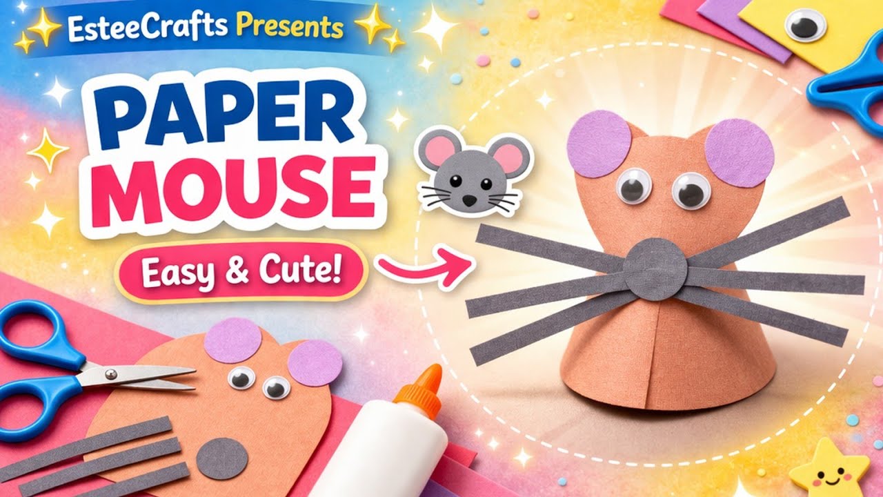 Easy Paper Mouse Craft 🐭 | Cute DIY Craft for Kids