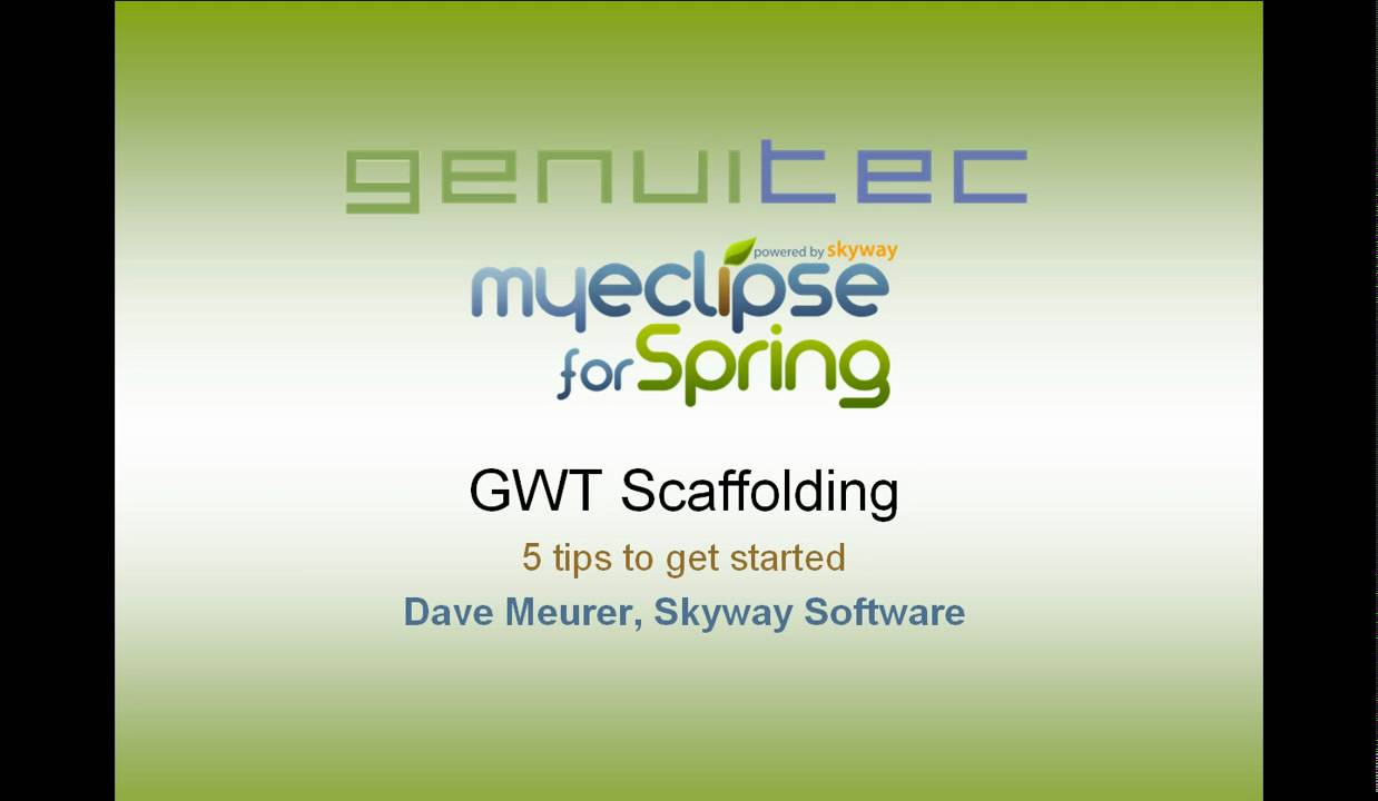 Spring Tutorial - GWT Scaffolding Tips