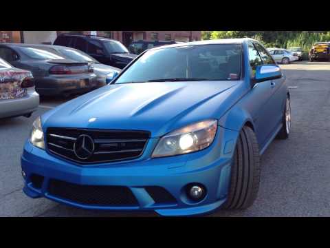 C63 AMG in Matte Metallic Blue Looks Frozen - autoevolution