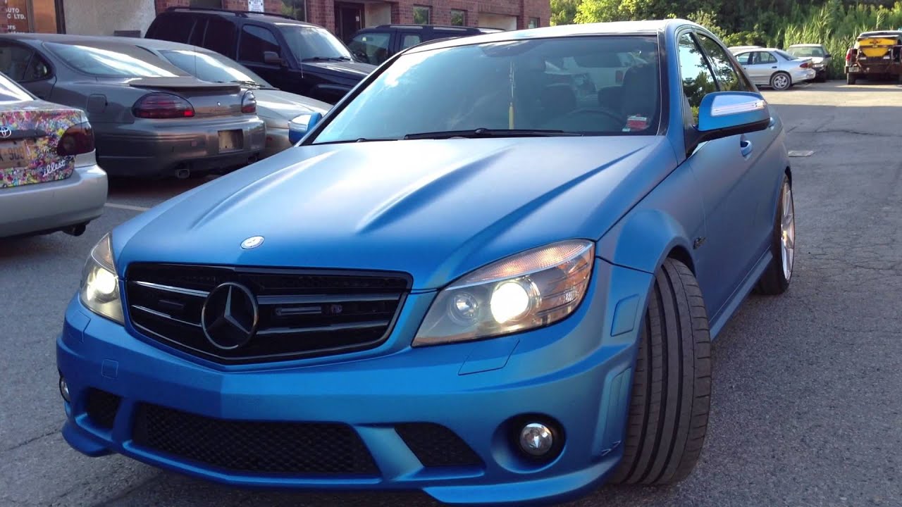 C63 AMG in Matte Metallic Blue Looks Frozen - autoevolution