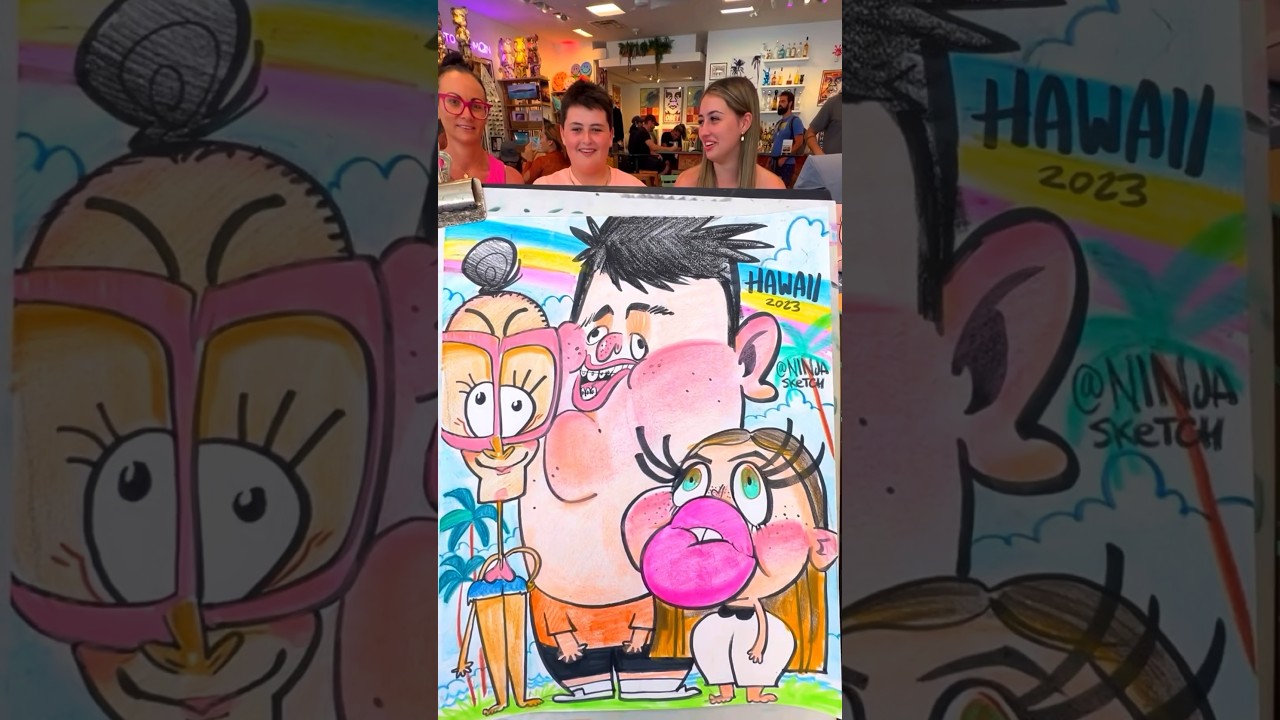 They’re first caricature ever! They had no idea what to expect 😆 #funny #drawing #caricature