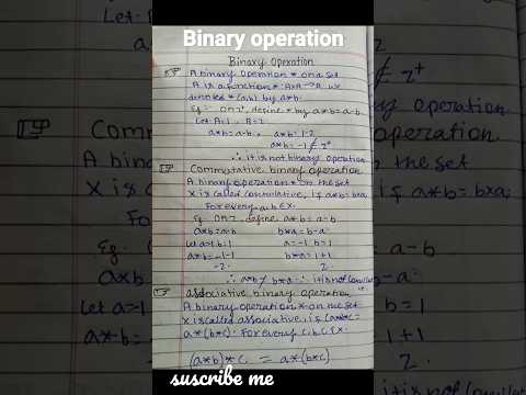 Binary operation class 12 maths#viral #shorts #shortsfeed #trending