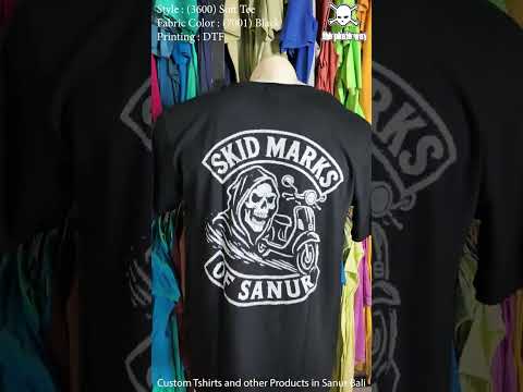 (7001) Black (3600) Soft Tee Custom Design Ondemand DTF Printing Best Quality Tshirt in Bali