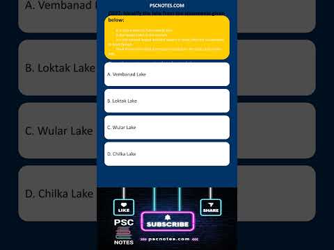 GK MCQ Quiz Identify the lake from the statements given below