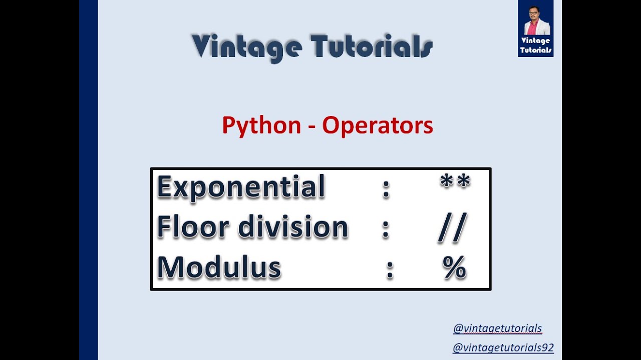 Python-Operator (**, //, %) - Exponential, Floor Division, Modulus