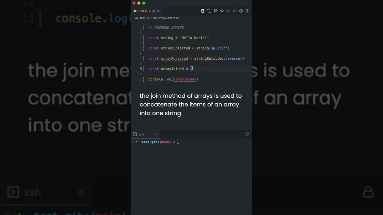 Easy and Quick Way to Reverse a String in JS