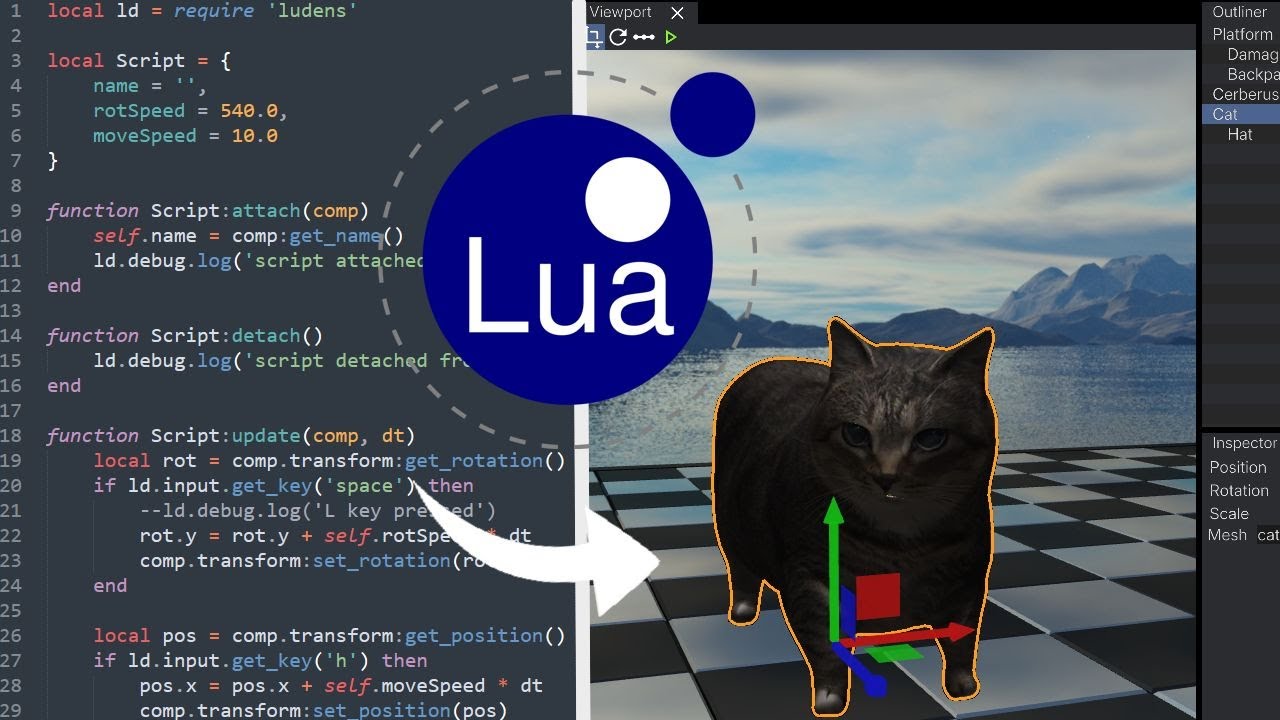 I added Lua Scripting to my Game Engine