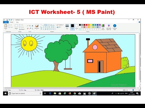 ICT Worksheet-5, MS Paint, ICT Learning for all, ict learning for all
