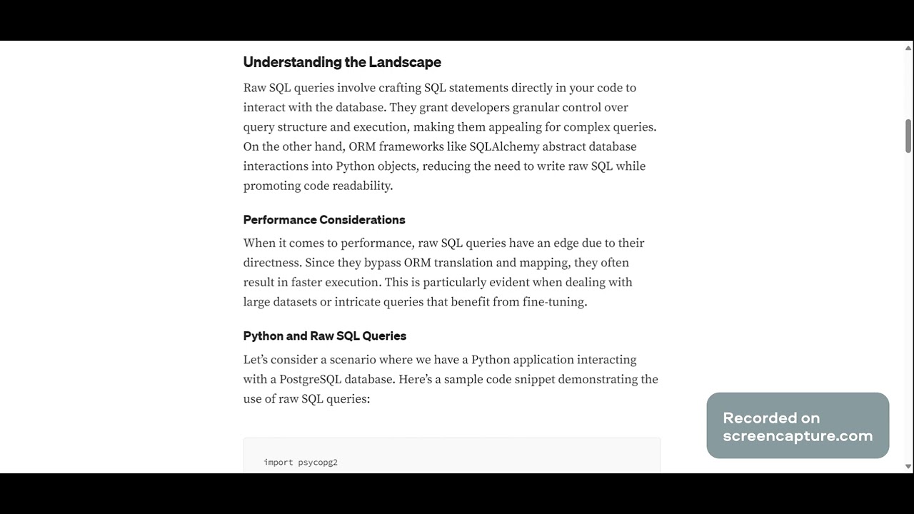Exploring Performance: Raw SQL Queries vs. ORM in Python | Python Code Nemesis