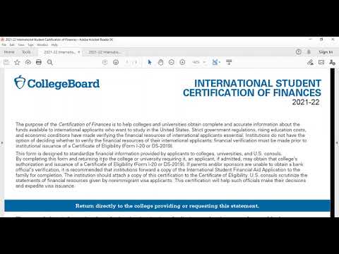 Filling the CoF - International Students Certification of Finances for your Undergrad App.