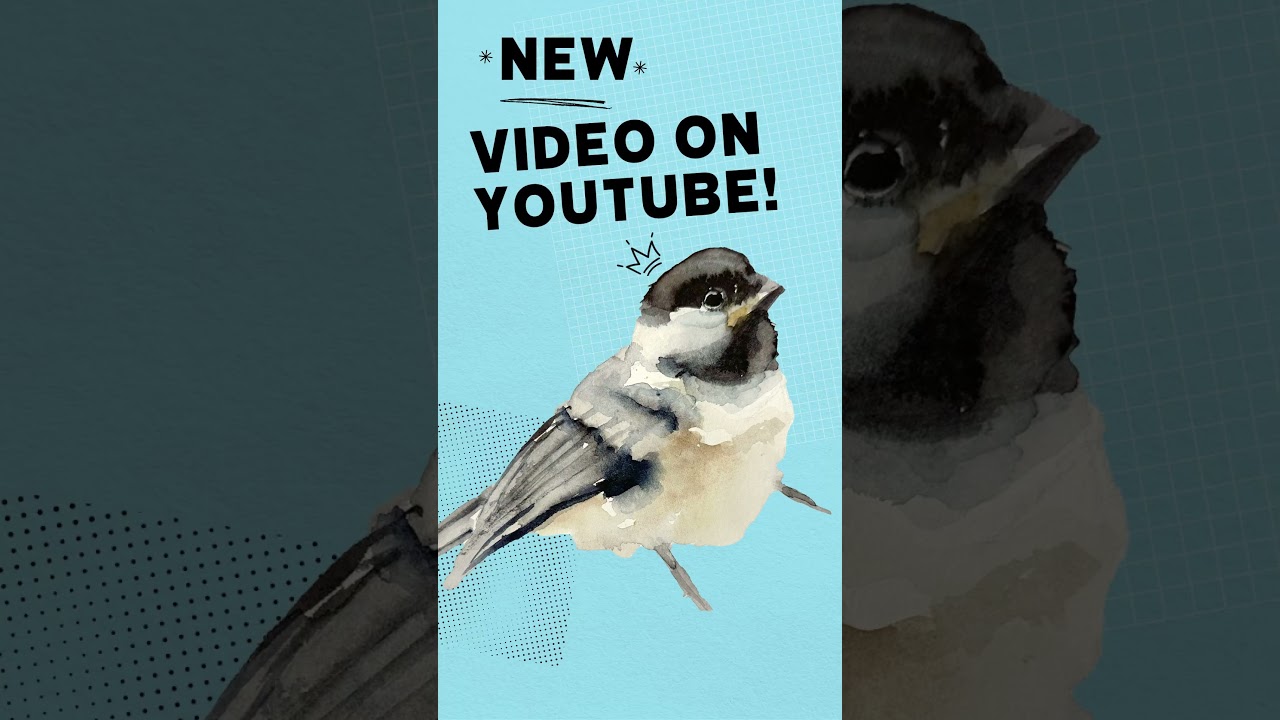 Black Capped Chickadee Tutorial #watercolorpainting #beginnerwatercolor #birdart