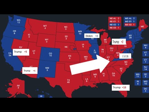 2024 ELECTION MAP BASED ON THE LATEST BATTLEGROUND STATE POLL (June 11th)